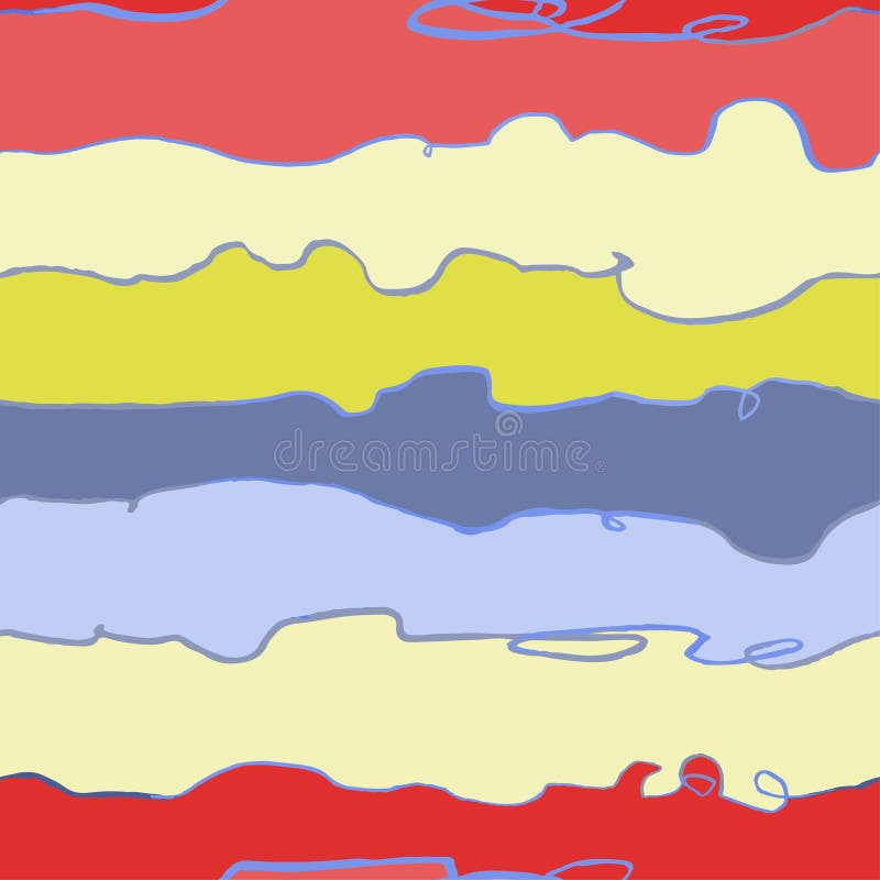 Seamless Pattern with Hand Drawn Abstract Horizontal Lines, Doodles ...