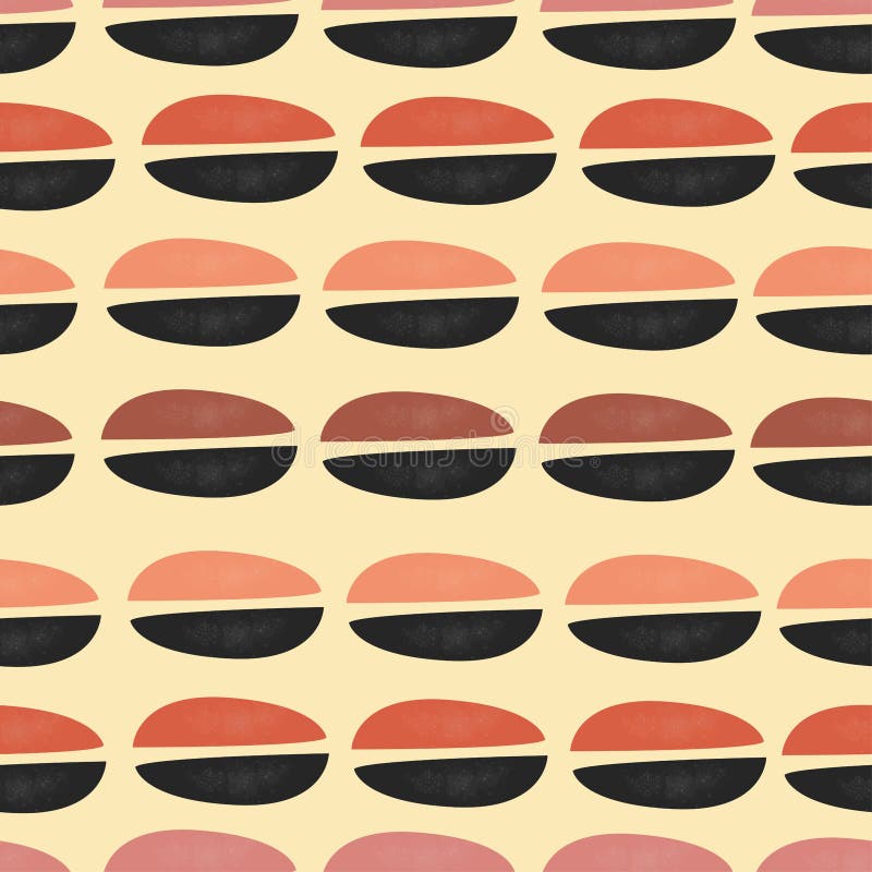 Seamless Pattern with Hand Drawn Abstract Shapes Round Shapes Stock ...