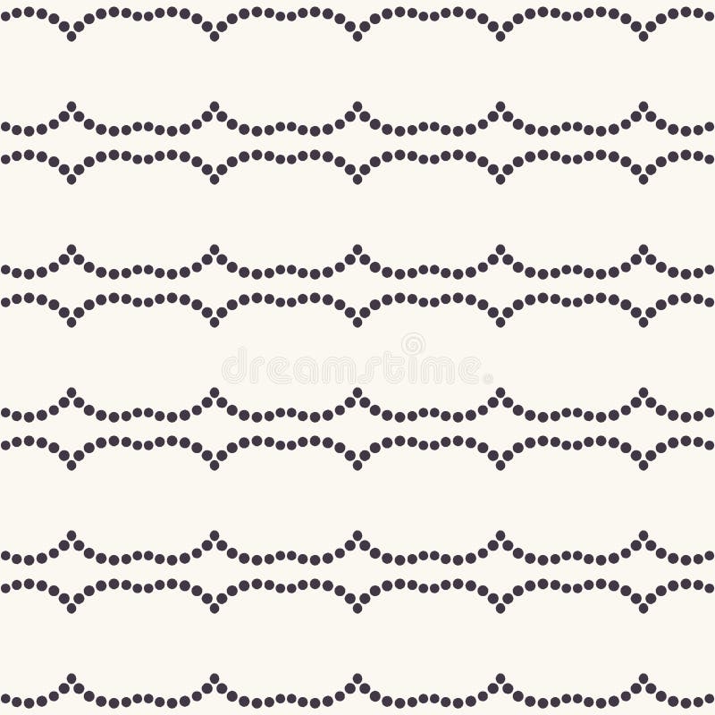 Seamless Pattern Hand Drawn Dot Stripe Background. Geometric Curved ...