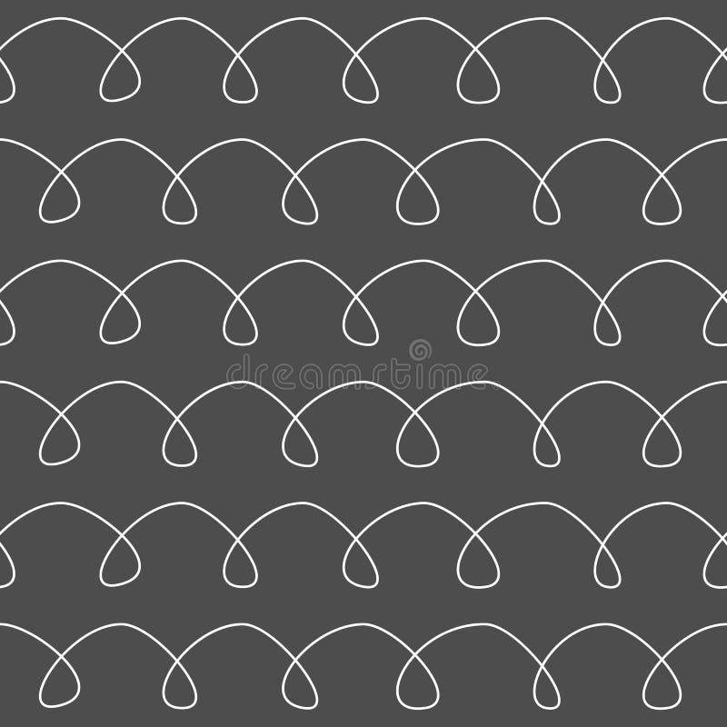 Seamless Pattern. Hand Drawn Black Scribble Waves. Can Be Uset for ...