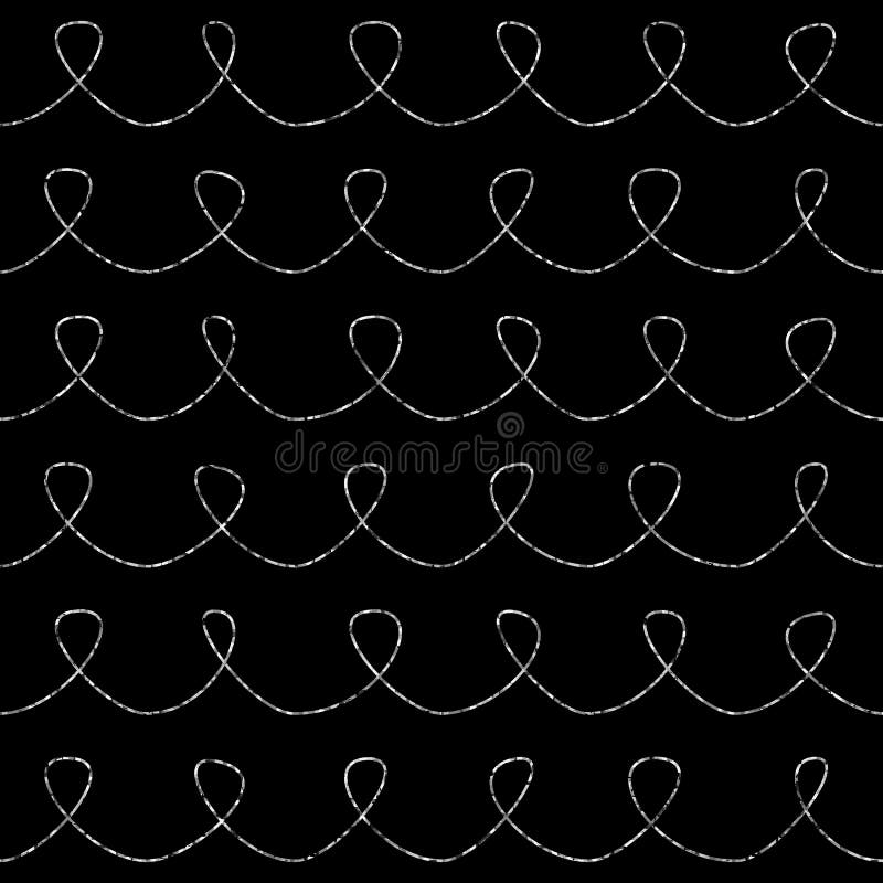 Seamless Pattern. Hand Drawn Black Scribble Waves. Can Be Uset for ...