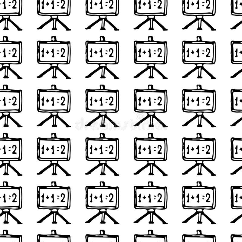 Seamless Pattern Hand Drawn Board with a Schedule Doodle. Sketch Back ...