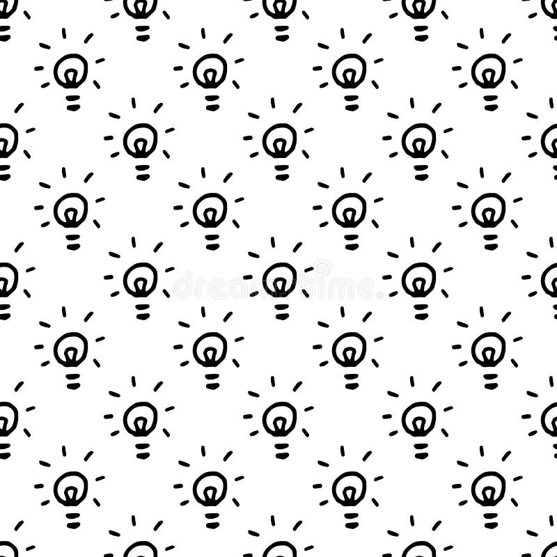Light Bulb Doodle Seamless Pattern White Stock Illustrations – 529 ...