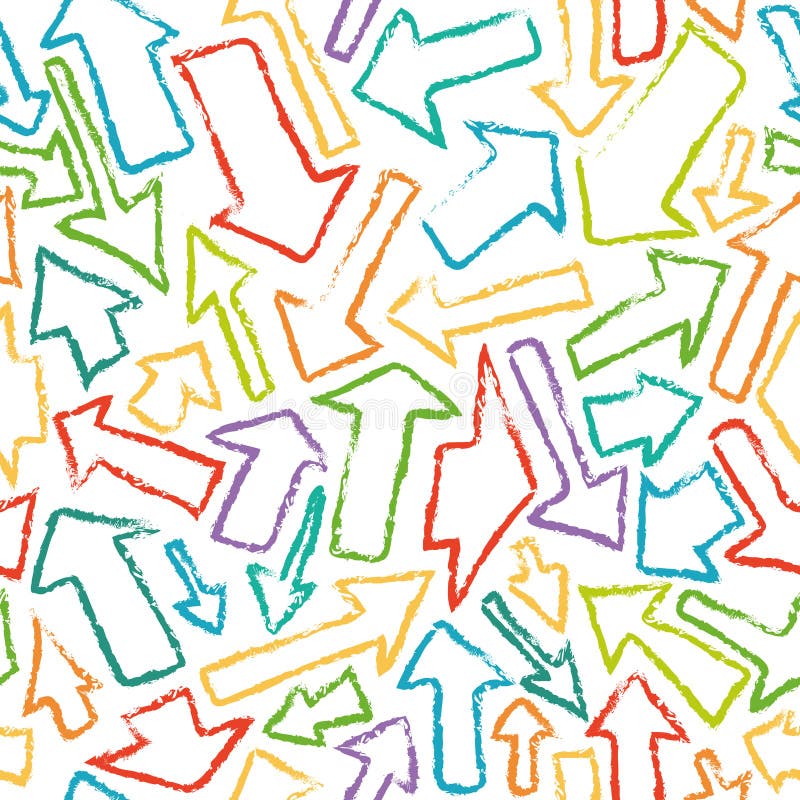 Seamless Pattern of Colorful Hand Drawn Doodle Symbols and Numbers ...