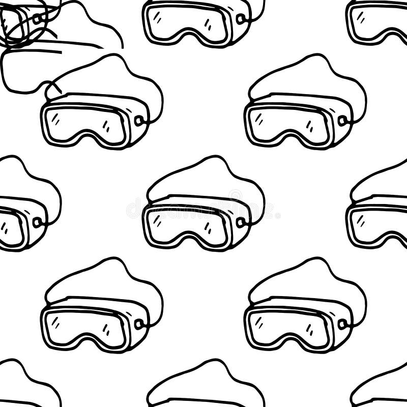 Seamless Pattern Hand Drawn Construction Glasses Doodle. Sketch Style ...