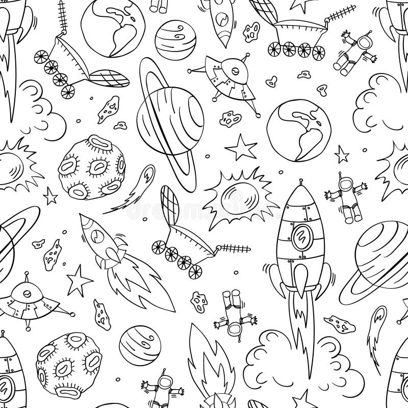 Seamless Pattern with Hand Drawn Cosmic Elements Stock Vector ... Seamless Pattern with Hand Drawn Cosmic Elements Stock Vector ...