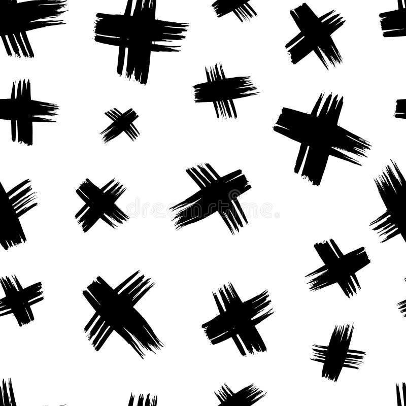 Seamless Pattern with Hand Drawn Cross Symbols Stock Vector ...