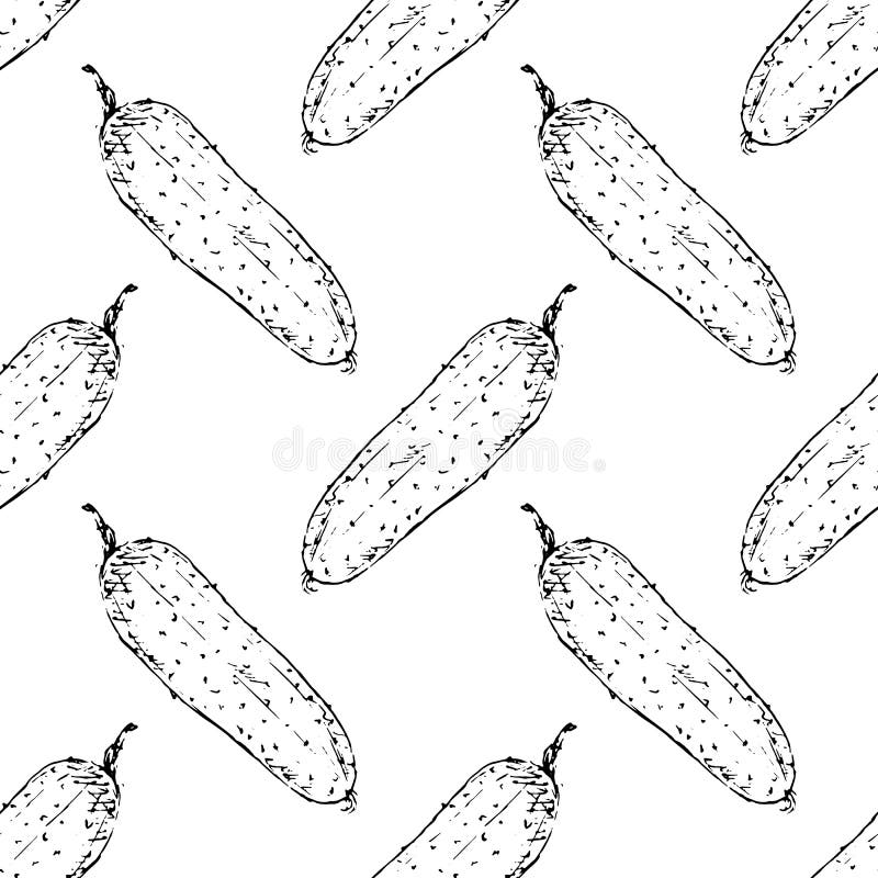 Cucumber Doodle Icon, Vector Illustration Stock Illustration ...