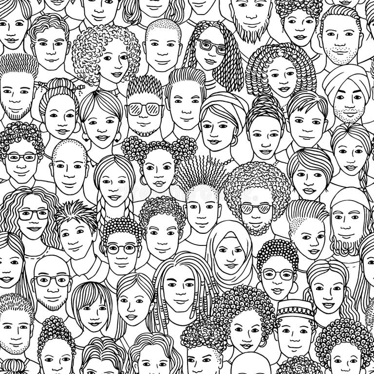 Diverse Faces Pattern Stock Illustrations – 1,386 Diverse Faces Pattern ...