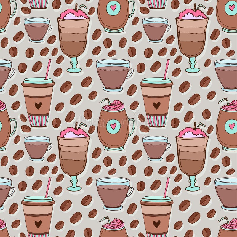 Cartoon Hand Drawn Seamless Pattern with Beet Vegetables. Vector ...