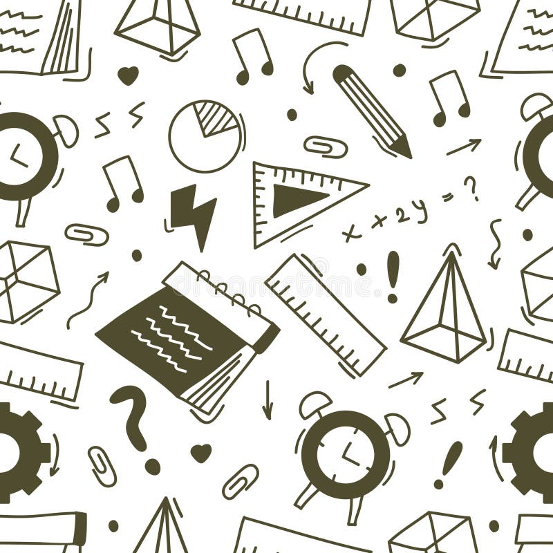 Seamless Pattern Hand Drawn Doodle Happy Teachers Day Stock Vector ...