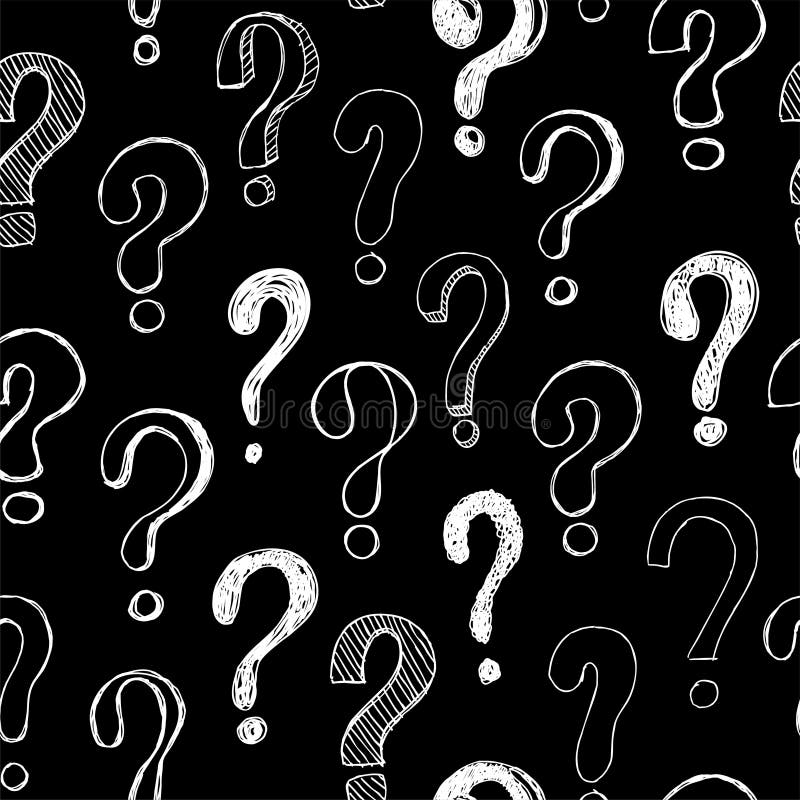 Questions Marks Seamless Pattern. Hand Drawn Sketched Doodle Signs ...