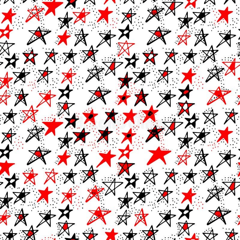 Seamless Pattern with Hand Drawn Doodle Stars Stock Illustration ... Seamless Pattern with Hand Drawn Doodle Stars Stock Illustration ...
