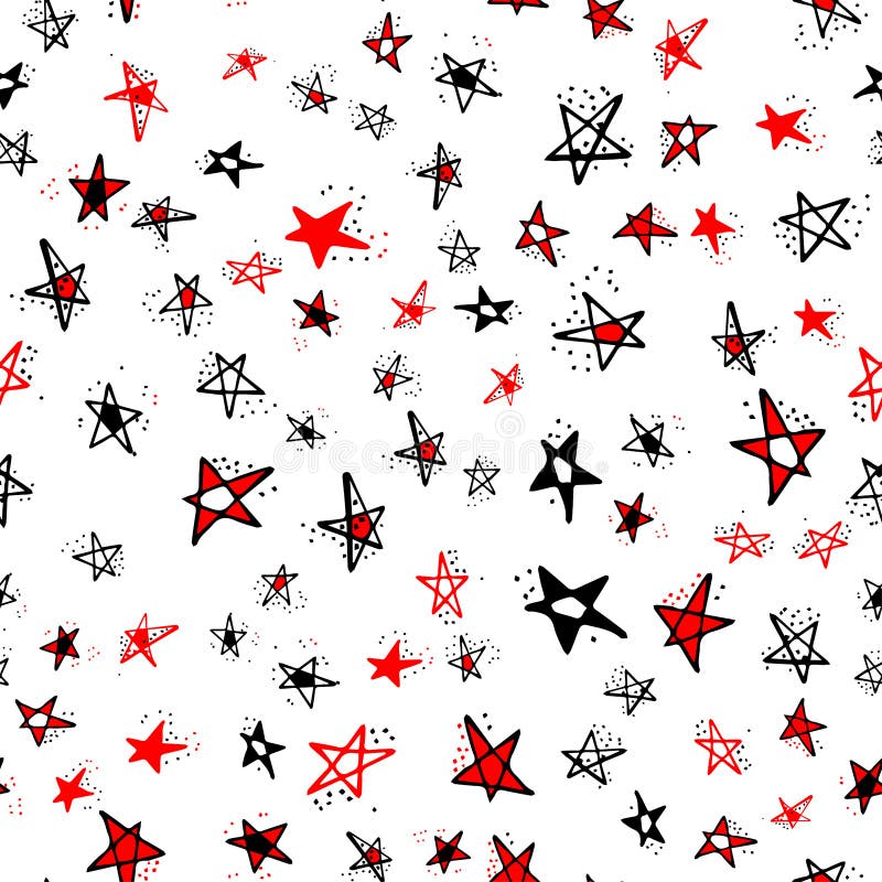 Seamless Pattern with Hand Drawn Doodle Stars Stock Illustration ... Seamless Pattern with Hand Drawn Doodle Stars Stock Illustration ...