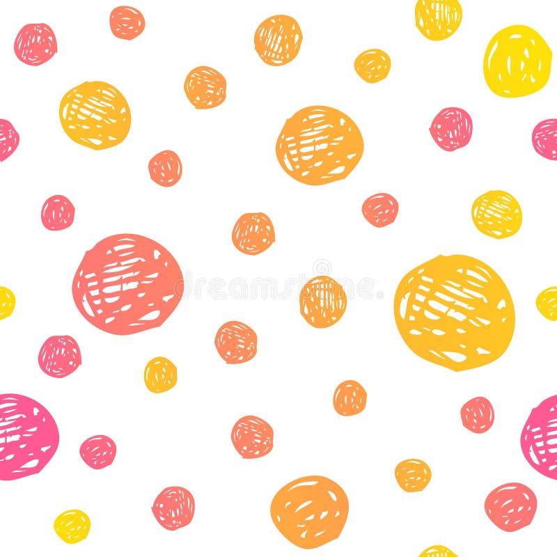 Seamless Pattern with Hand Drawn Dots Stock Illustration - Illustration ...