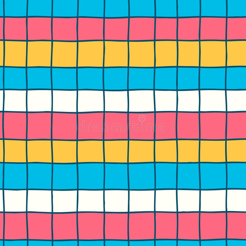 Seamless Pattern with Hand Drawn Dynamic Multi-colored Plaid Stock ...