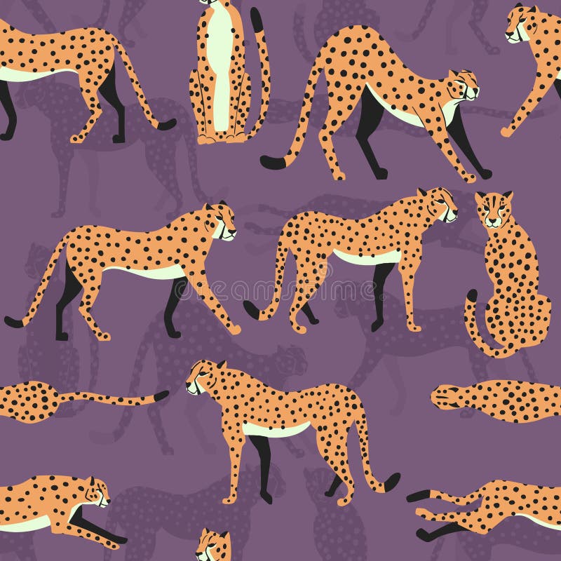 Exotic Big Cat Pink Cheetahs Stock Illustrations – 15 Exotic Big Cat ...