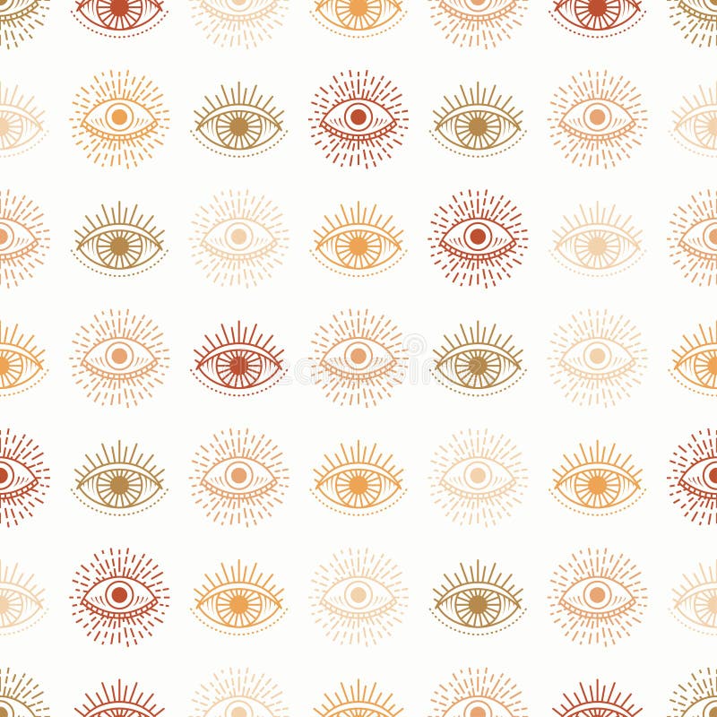 Seamless Pattern with Hand Drawn Eye, Vector Stock Vector ...