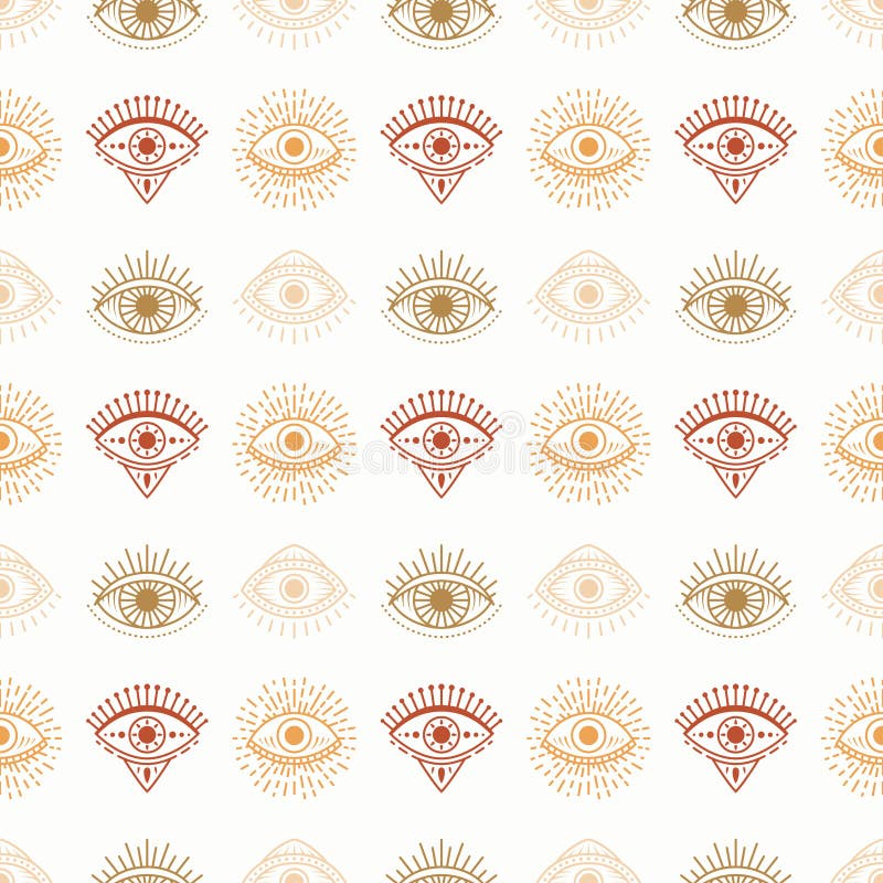 Seamless Pattern with Hand Drawn Eye, Vector Stock Vector ...