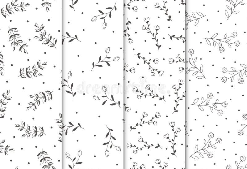 Seamless Pattern With Hand Drawn Flowers Stock Vector Illustration Of Elegance Drawn 188096791