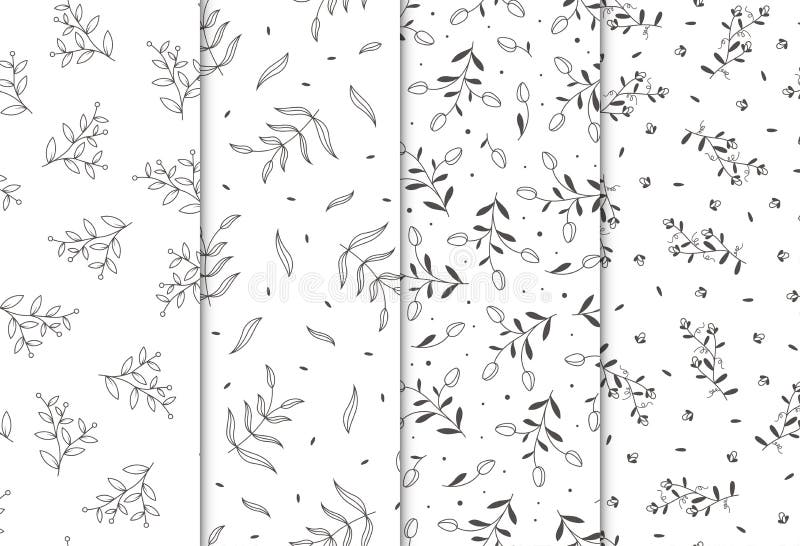 Seamless Pattern With Hand Drawn Flowers Stock Vector Illustration Of Fine Flower 188096754