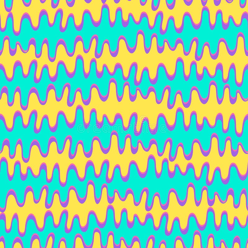 Seamless Pattern with Hand Drawn Futuristic Bright Curved and Rounded ...