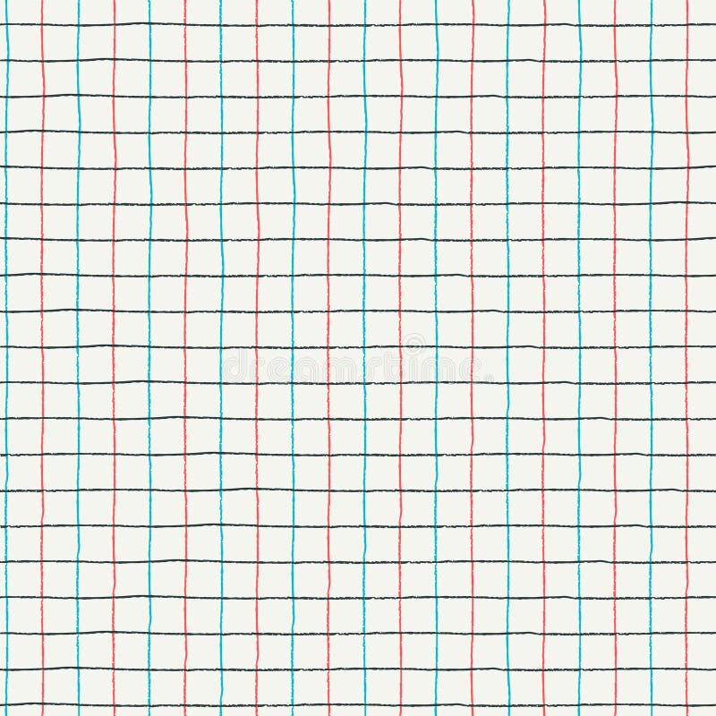 Seamless Pattern with Hand Drawn Grid on Light-colored Background Stock ...