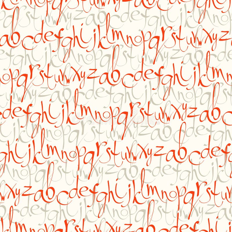 Seamless Pattern with Hand Drawn Letters Stock Vector - Illustration of ...