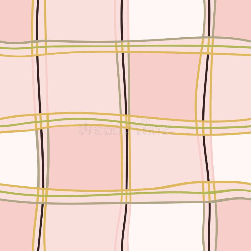 Seamless Pattern with Hand Drawn Line, Checkered Stock Vector ...