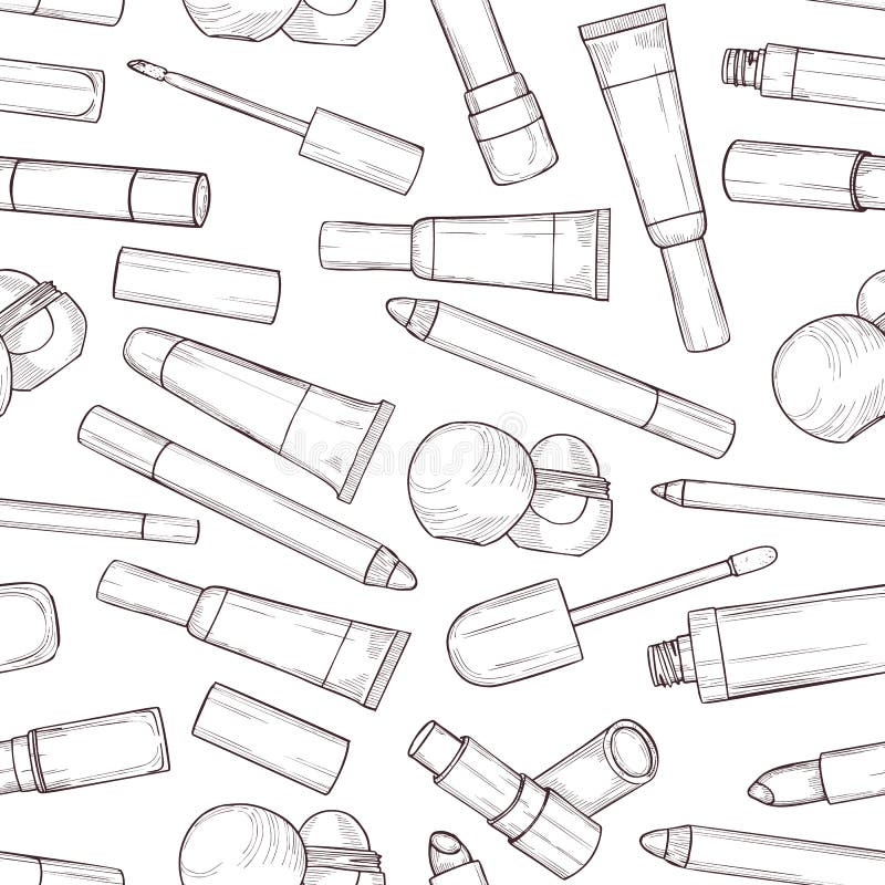 Hand drawn lip gloss stock vector. Illustration of beauty - 130452576