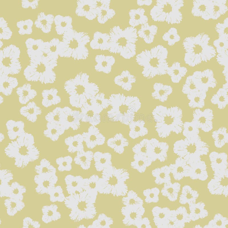 Seamless Pattern with Hand Drawn Meadow Flowers in Ditzy Style for ...