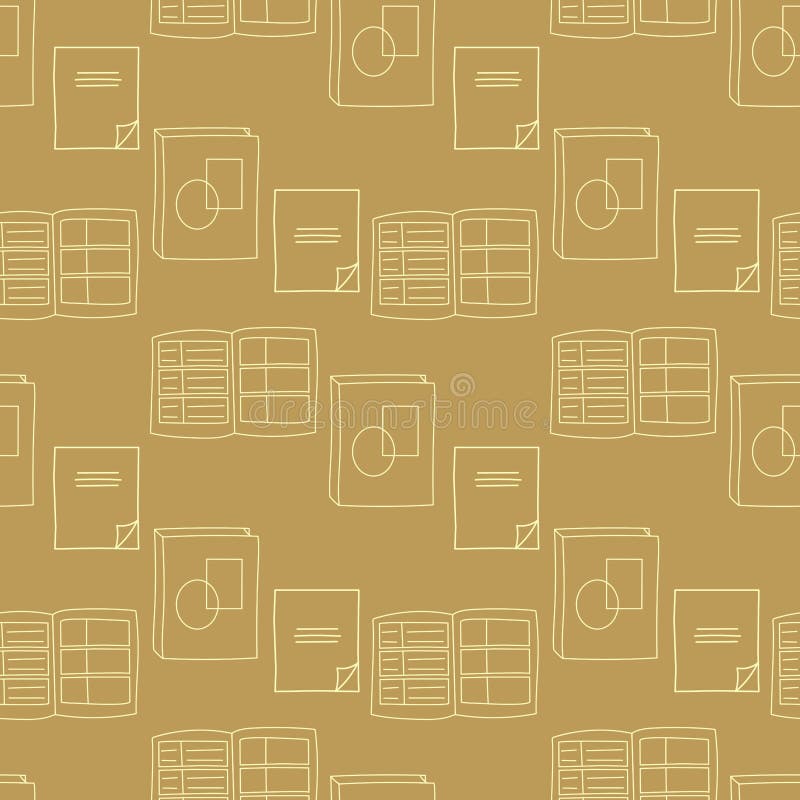 Seamless Pattern with Hand Drawn Notepad, Notebooks, Diaries. Flat ...