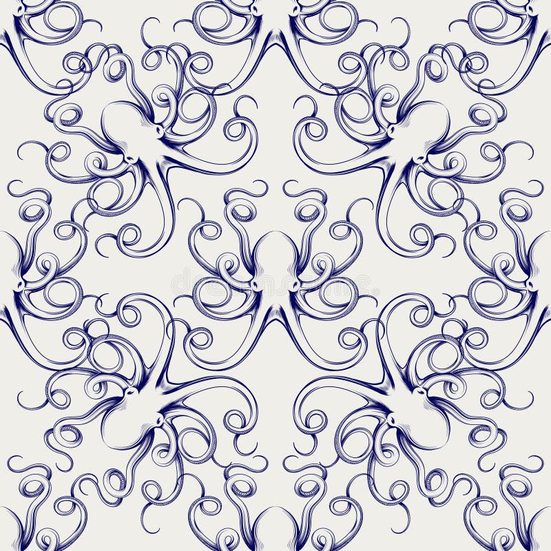 Sea Monster Line Drawing Pattern Stock Illustrations – 272 Sea Monster ...