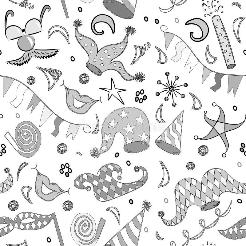 Seamless Pattern of Colorful Hand Drawn Doodle Symbols and Numbers ...