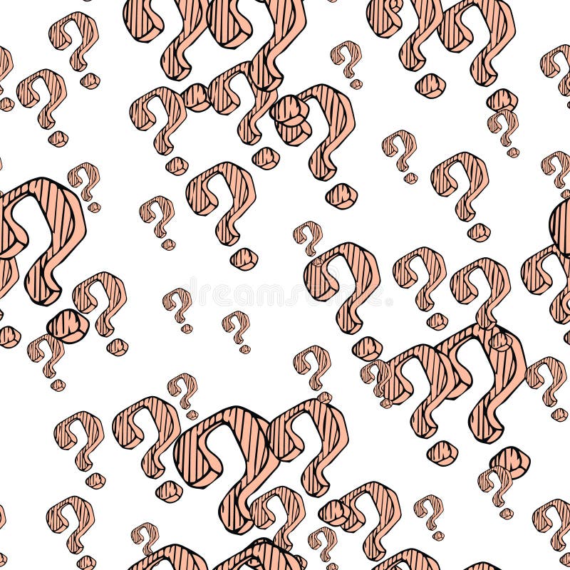 Seamless Pattern Doodle Questions Marks Set Stock Illustration ...