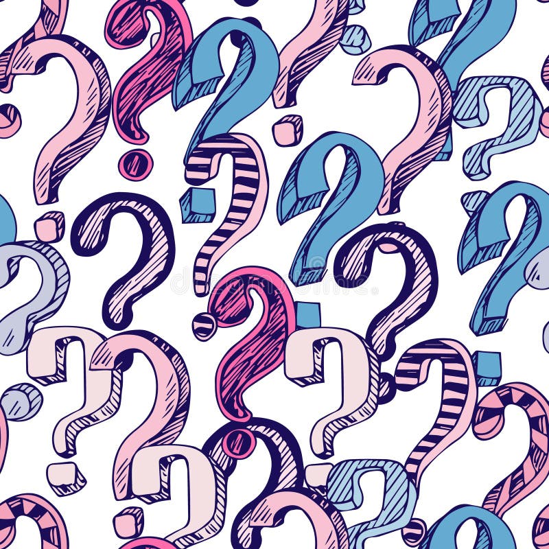 Seamless Pattern Doodle Questions Marks Set Stock Illustration ...