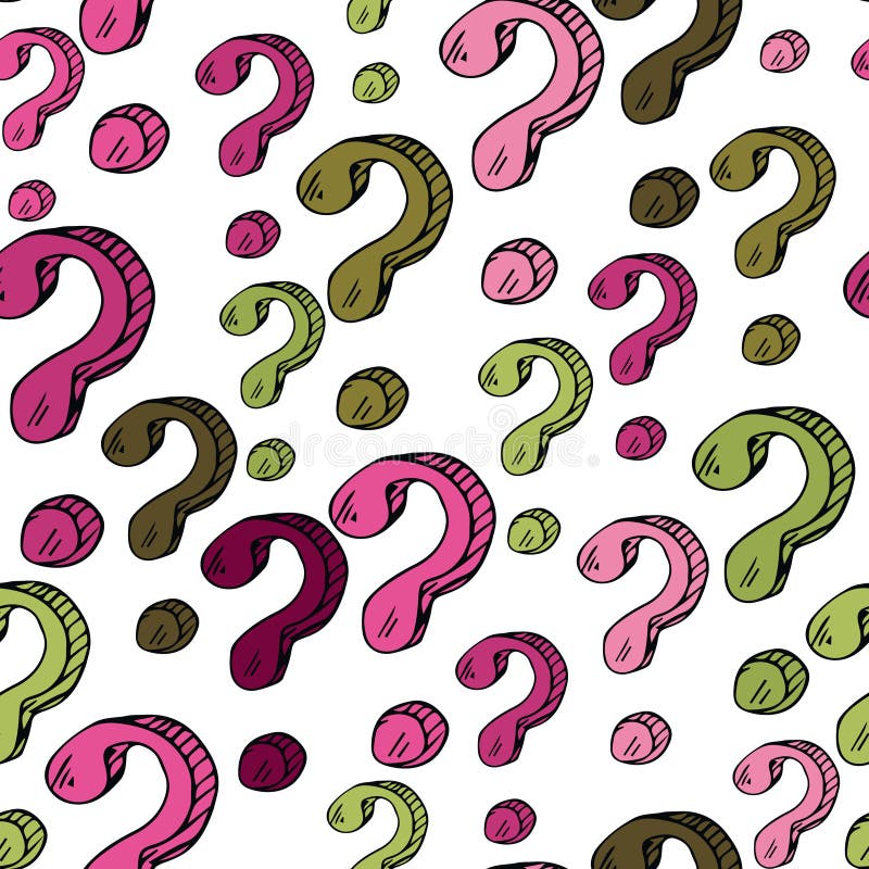 Seamless Pattern Doodle Questions Marks Set Stock Illustration ...