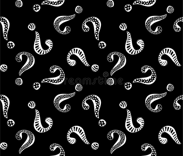 Seamless Pattern of Hand-drawn Question Marks Stock Vector ...
