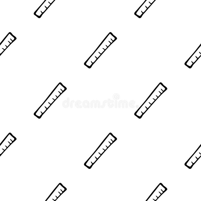 Seamless Pattern with Hand Drawn Ruler. Doodle Style Vector ...