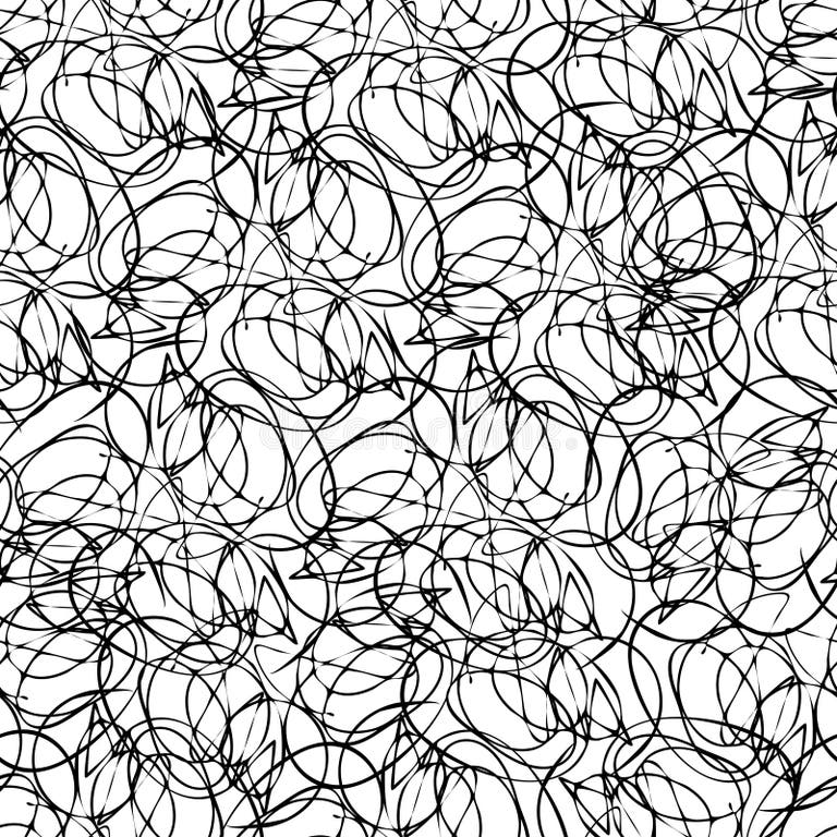 Seamless Pattern with Hand Drawn Scribble. Ink Illustration. Isolated ...