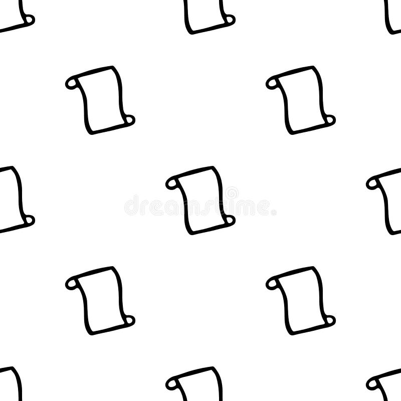 Seamless Pattern with Hand Drawn Scroll. Doodle Style Vector ...