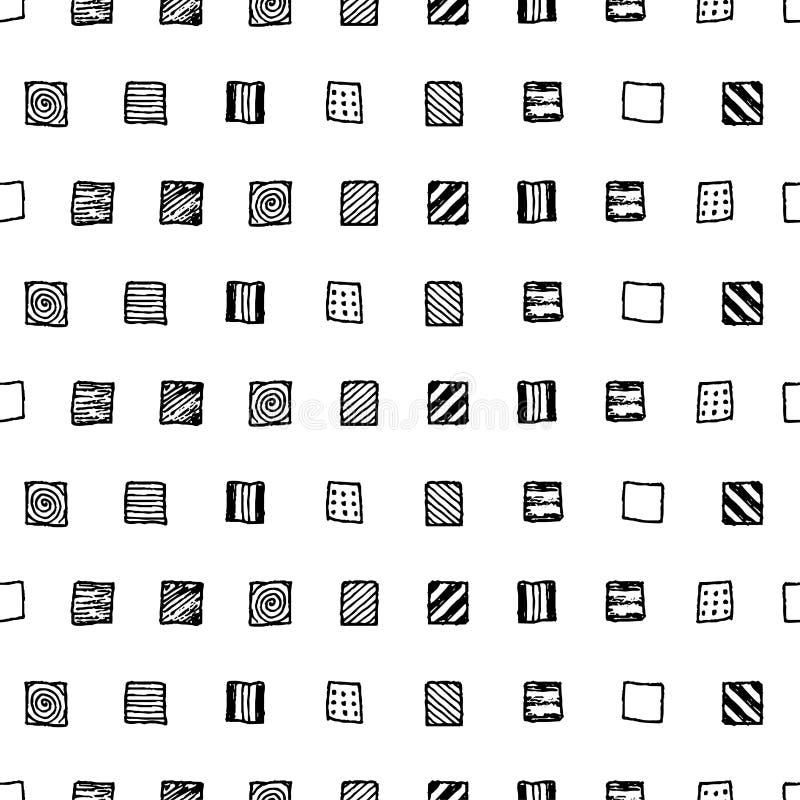 Seamless Pattern with Hand Drawn Squares. Stock Vector - Illustration ...
