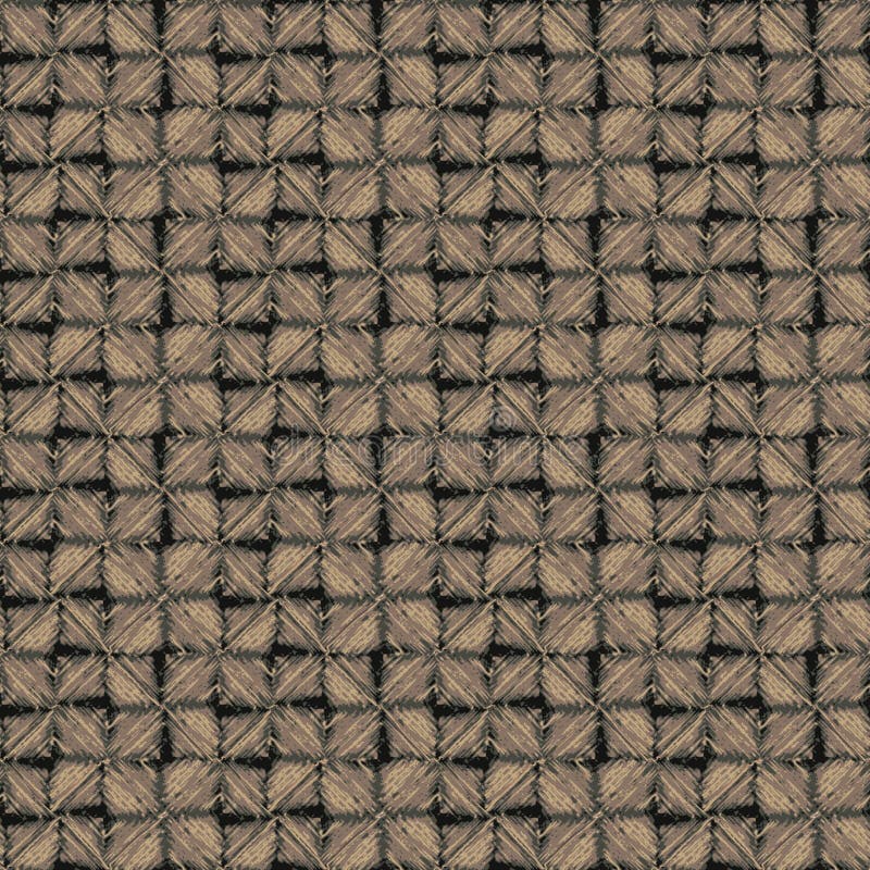 Seamless Pattern with Hand Drawn Straw Braid Style Abstract Square ...