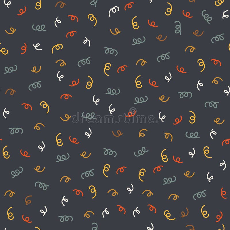 Seamless Pattern with Hand Drawn Swirl Doodle Vectors. Simple Playful ...