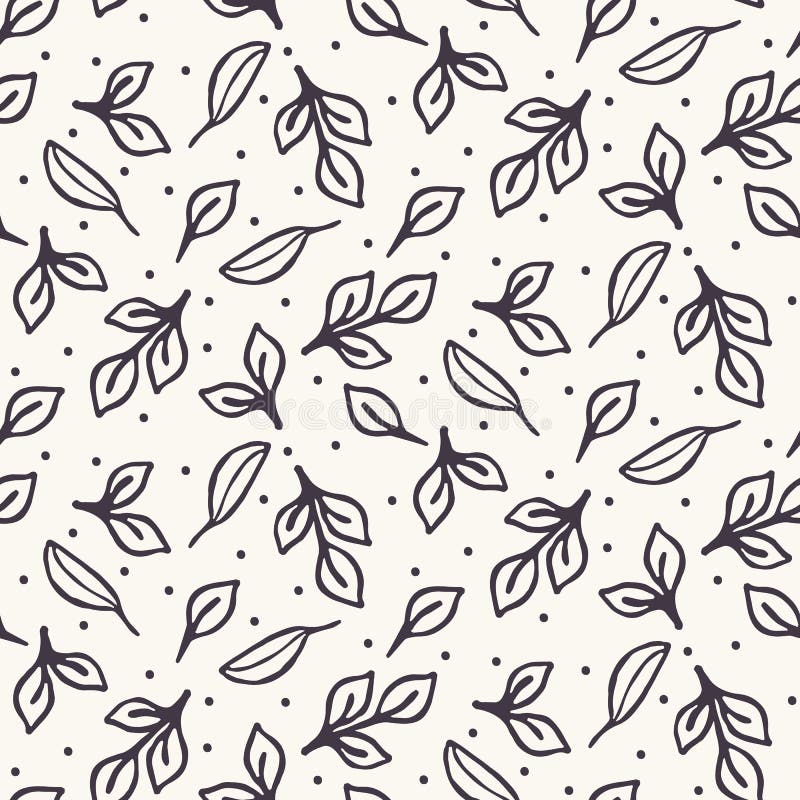 Leaves Tiny Line Seamless Pattern Stock Illustrations – 475 Leaves Tiny ...