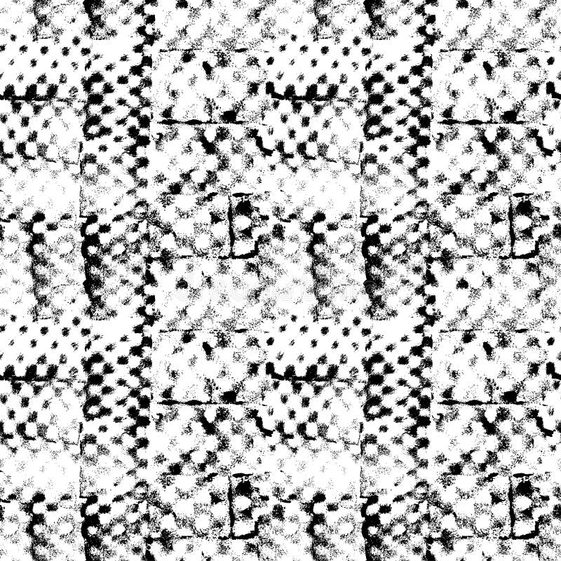 Seamless Pattern with Hand Drawn Vector Imprints. Simple Geometric ...