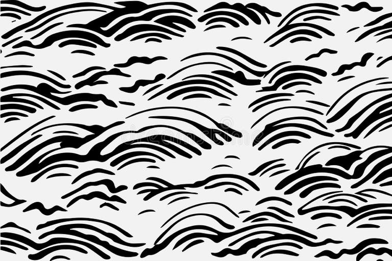 Seamless Pattern with Hand Drawn Wavy Lines, Editable EPS Vector Format ...