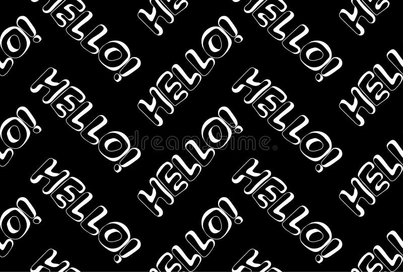 Hello Black Lettering Text on White Background. Handwritten Simple ...