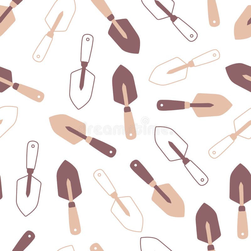 Seamless Pattern with Hand Mini Garden Spade Tools Vector Graphic Stock ...