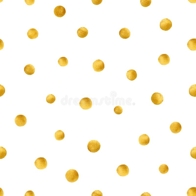 Seamless Pattern With Hand Painted Gold Circles. Gold Polka Dot Pattern ...